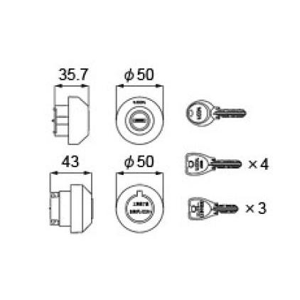 リクシル(トステム) Z-1A7B-DHYD DNシリンダーC．C．23．5 玄関ドア部品 : パーツワイド - 通販 - Yahoo!ショッピング