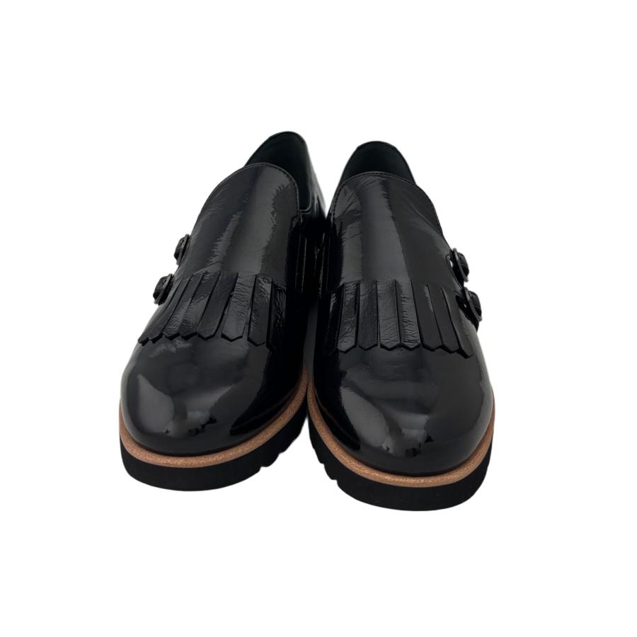 FIZZ REEN フィズリーン ブラックエナメルスリッポン コンフォートシューズ 3E 幅広 本革 9611 カジュアル : ミマツ靴店 レディース - 通販 - Yahoo!ショッピング