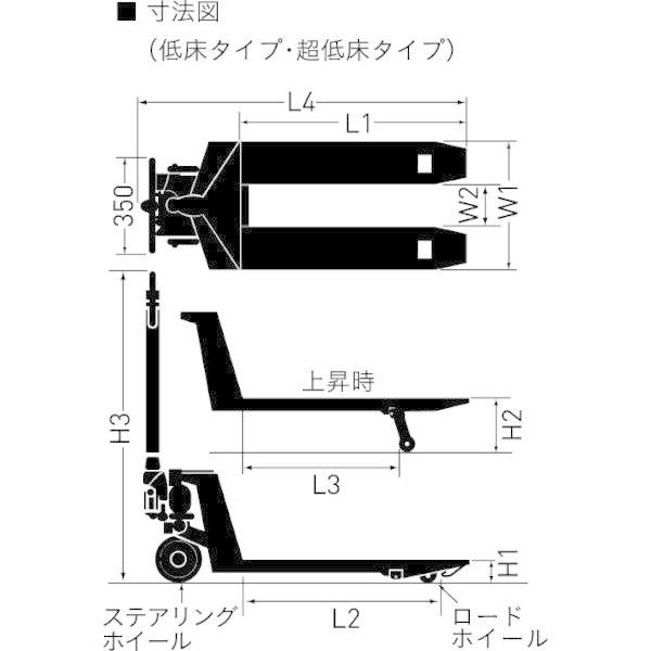 【個人宅配送不可】【個数：1個】をくだ屋技研 O.P.K CP-20S-115H 直送 代引不可 車上渡し キャッチパレットトラック 低床 ...