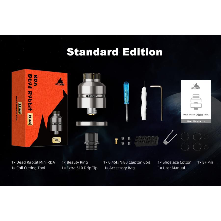 Hellvape Dead Rabbit Mini RDA 20mm ビューティーリング22mm付属 vape rda ベイプ 本体 ...