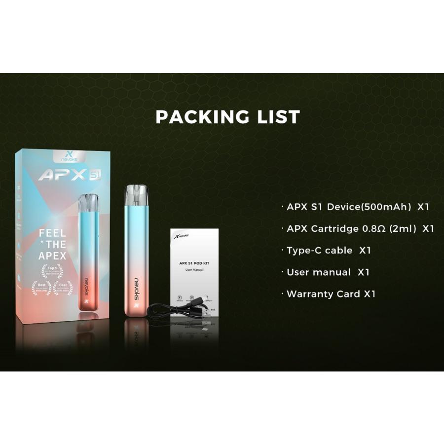 Nevoks APX S1 Pod Kit ネボックス エスワン スターターキット ベイプ 電子タバコ vape 本体 デバイス 水タバコ ...