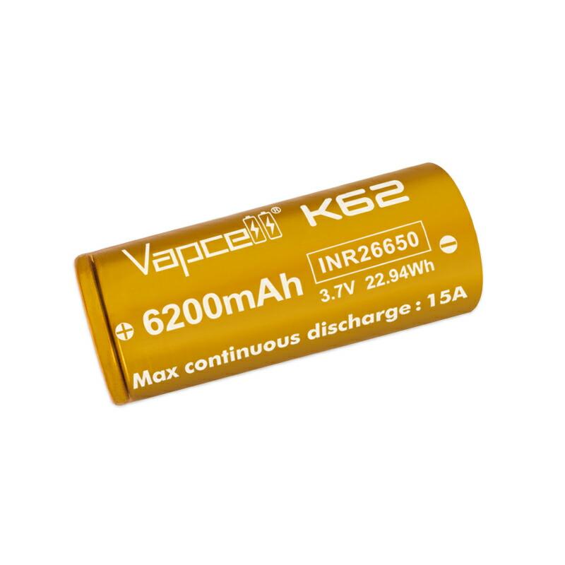 【2本セット】Vapcell K62 26650 6200mAh 15A フラットトップバッテリー バップセル 電子タバコ ベイプ vape 充電池 電池 [B-68] : オフィスエッジ ...