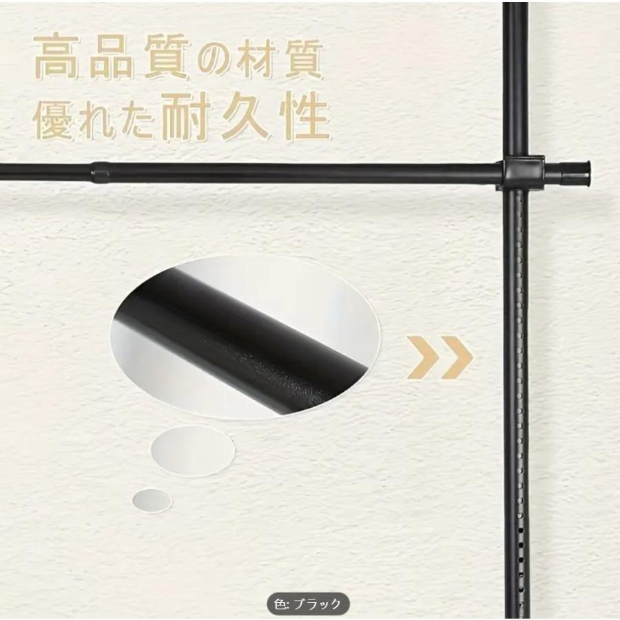 100kg ロードキャパシティ DEWEL ダブルポールハンガーラック、高さ調節可能 (110-310cm)、幅調節可能 (75-120cm)、ブラッシュドクラフト、組み立て説明書付き ...