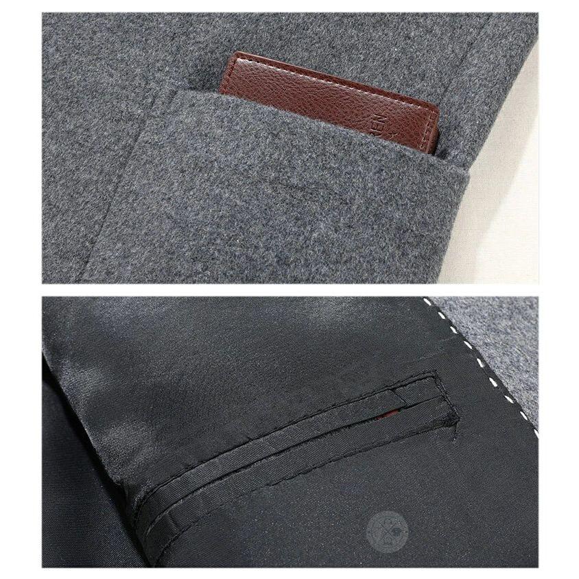 ブレザー メンズ 秋冬 テーラードジャケット ウールコート シングル 2