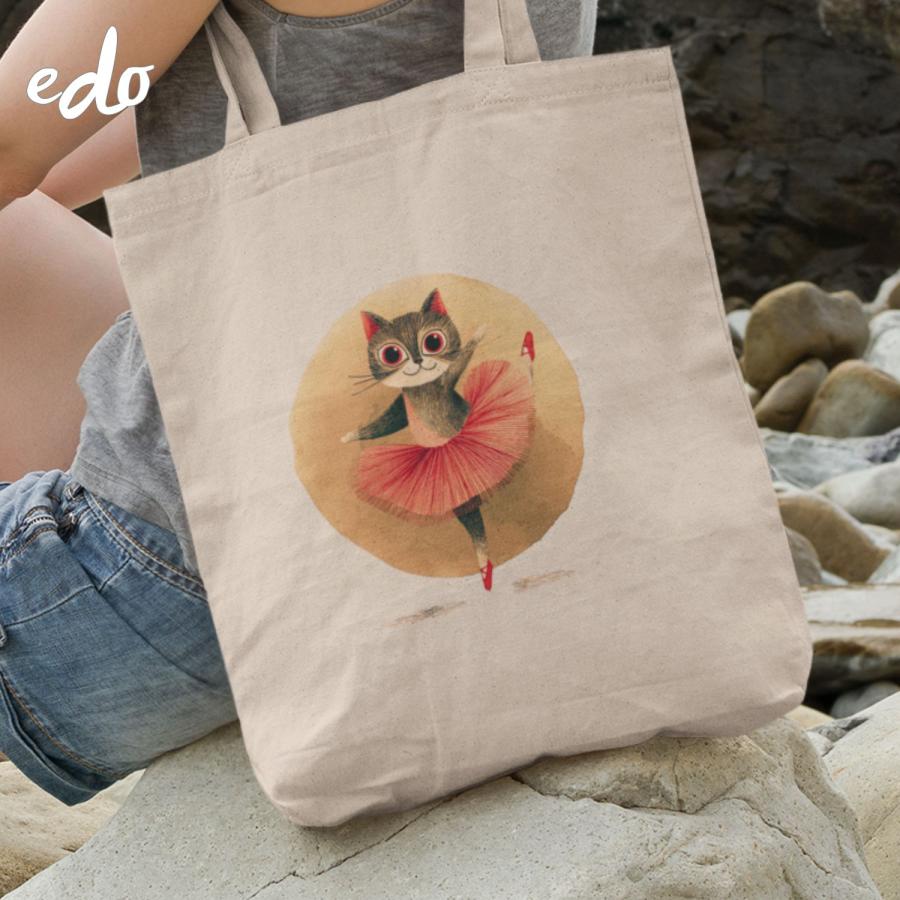 トートバッグ 「猫のバレリーナ」キャンバス 帆布 a4 縦型 : 東京藝大通り 江戸捺染 - 通販 - Yahoo!ショッピング