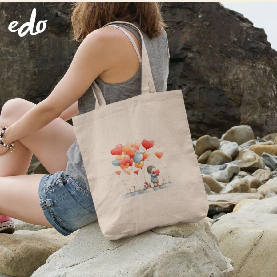 トートバッグ 「風に舞うハート」キャンバス 帆布 a4 縦型 : トートバッグ専門 東京藝大通り江戸捺染 - 通販 - Yahoo!ショッピング