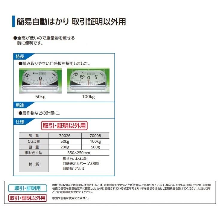 シンワ測定 70026 簡易自動はかり ほうさく 50kg 取引証明以外用 農作物などの計量に 新品 : 70026 : e-道具館 - 通販 ...