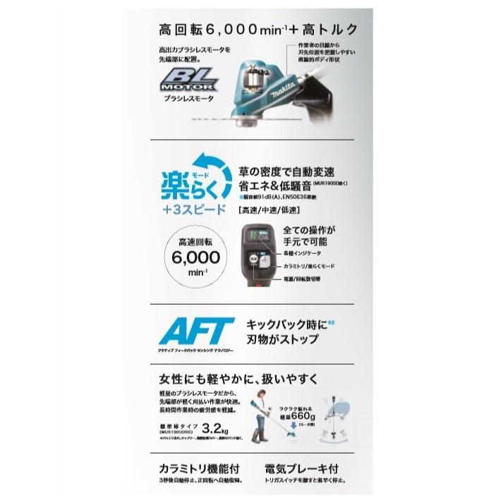 マキタ MUR190LDZ 18V充電式草刈機 ル−プハンドル仕様 22mmlエンジンと同等の使用感 バッテリ・充電器別売 新品 代引不可一部 ...