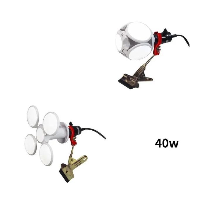 フジマック PWL-40FL LED パワ−ランプ 2WAY:開閉式照射 消費電力:40W 全光束:4800lm クリップ付 AC100V コ−ド5m付 屋内用 新品 FMC ...