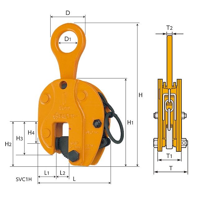 スーパーツール SVC1H 鋼材用クランプ タテ吊クランプ 容量:1ton ロックハンドル式 クランプ範囲:0〜25mm 新品 SVC-1H : e-道具館 - 通販 - Yahoo!ショッピング