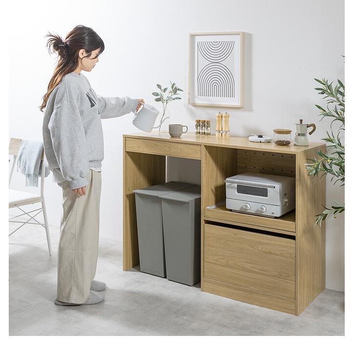 Conina コシーナ ゴミ箱上ラック レンジ台 キッチン収納 食器棚 カウンター キッチンボード カップボード キャビネット スリム ごみ箱 ...