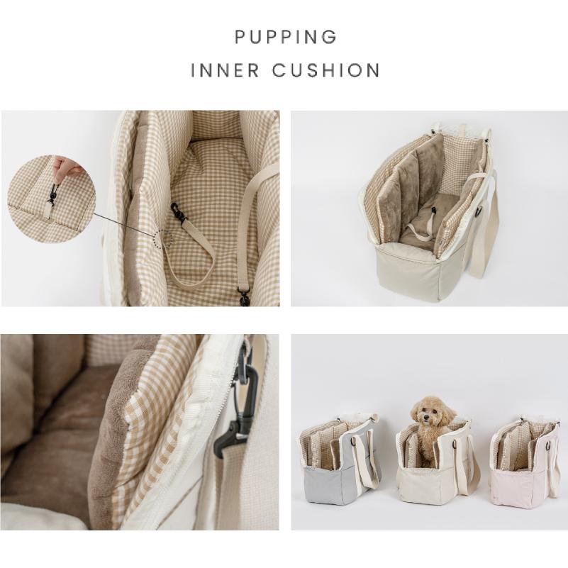 PUPPING インナークッション クッション キャリーバッグ 小型犬 ふわふわ リバーシブル マイクロファイバー 綿 : pu-04 ...