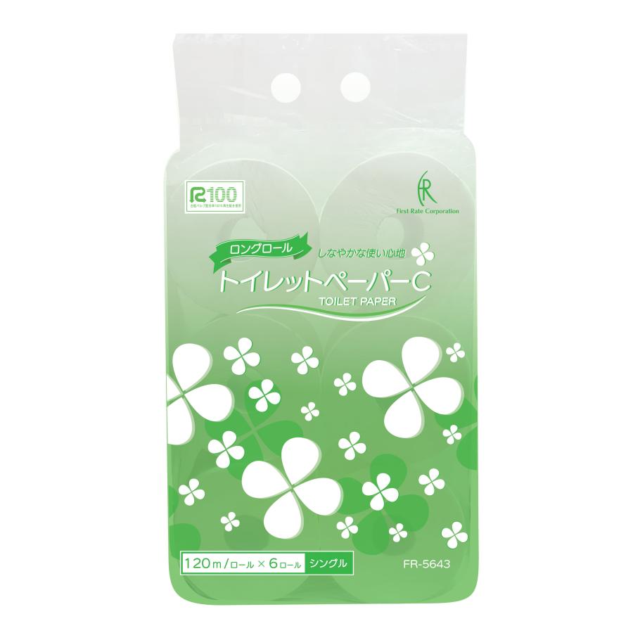 （ケース販売）トイレットペーパーC 6ロール×12袋／シングル芯あり（ファーストレイト）FR-5643 : af44fr5643 : えがお ...