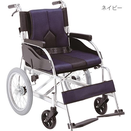 マキテック 介助式車いす カラーズ KC-3 座面幅40cm／ネイビー（マキテック）KC-3DB(40) : えがおコレクション - 通販 - Yahoo!ショッピング