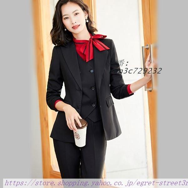 スーツ OL ビジネス 卒業式 入学式 スタイリッシュ！ジャケット＆パンツ＆スカート＆ベストのレディーススーツ4点セット サイズ 2L L 3L SM セール : ren3c729232 ...