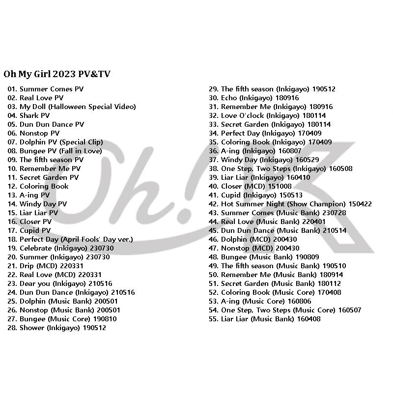 K-POP DVD Oh My Girl 2023 PV/TV - Summer Comes Real Love Dun Dun Dance Nonstop BUNGEE - OH MY ...