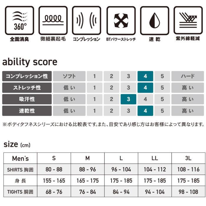 BODY TOUGHNESS [1点までメール便可]BTパワーストレッチ サーモデオ ロングタイツ ブラック JW-274 : 機械工具と作業用品のハンシン - 通販 - Yahoo!ショッピング