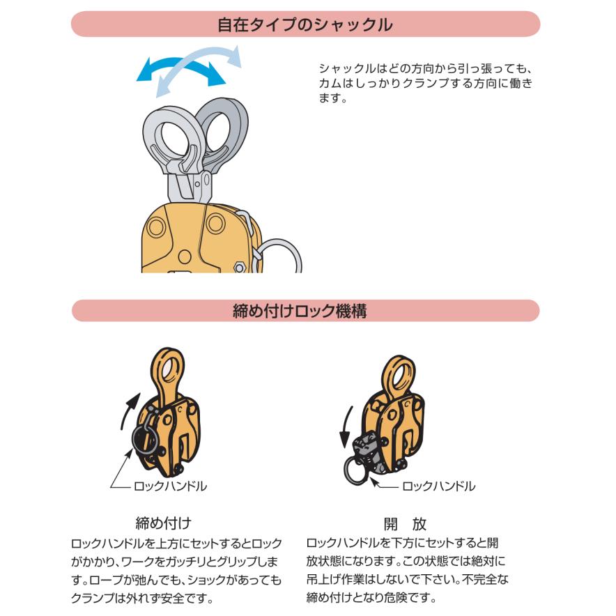 送料込 スーパーツール 立吊クランプ（ロックハンドル式自在シャックルタイプ）SVC 2E(北海道・沖縄・離島は送料別) : 機械工具と作業用品のハンシン - 通販 - Yahoo!ショッピング