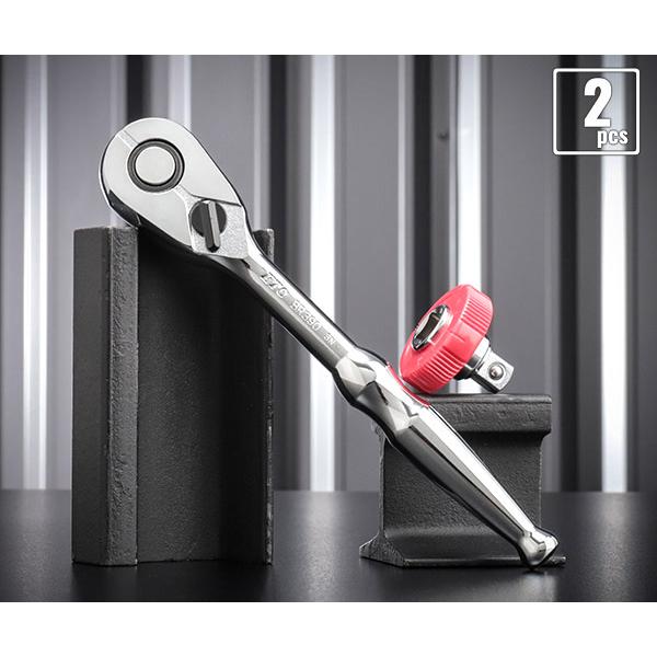 KTC 【ワケアリ品】KTC BR390-BE3-Q 1012 ラチェットハンドル + クイックスピンナ 2点 差込角9.5mm （BR390,BE3-Q) 90枚ギア エヒメマシンオリジナル ...