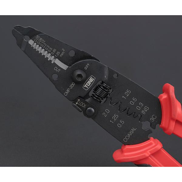 TONE 手動圧着工具 電工ペンチ 全長220mm (CMP-200)(4953488384437) トネ : エヒメマシン Yahoo!ショッピング店 - 通販 - Yahoo!ショッピング