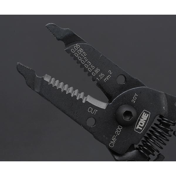 TONE 手動圧着工具 電工ペンチ 全長220mm (CMP-200)(4953488384437) トネ : エヒメマシン Yahoo!ショッピング店 - 通販 - Yahoo!ショッピング