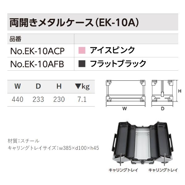 【1000円offクーポン対象】2025SK限定カラー KTC EK-10ACP 両開きメタルケース アイスピンク 京都機械工具 工具箱 ツールケース 2025 SK セール : ek ...