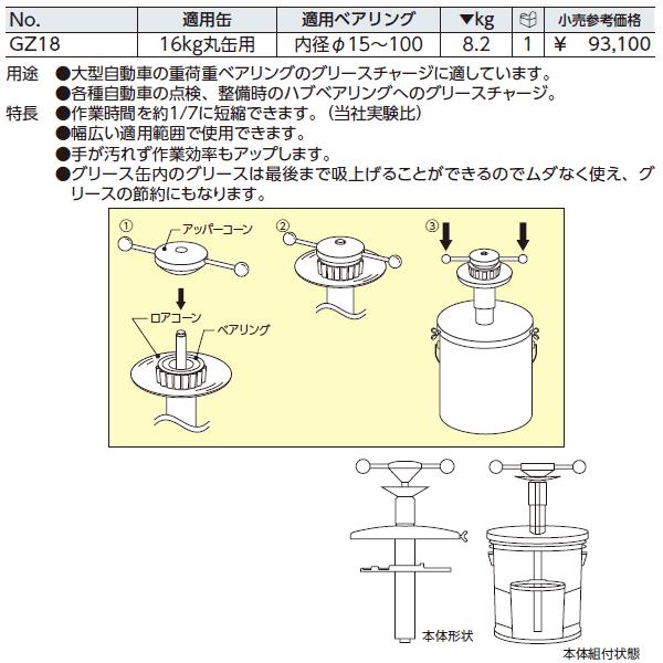 KTC グリースチャージャー GZ18 : エヒメマシン Yahoo!ショッピング店 - 通販 - Yahoo!ショッピング