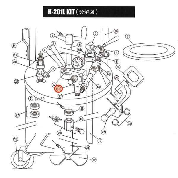 近畿製作所 [部品・代引き不可] K-201L-KIT用部品 【 塗料レギュレーター 】 NO.18 K-201L-018 : エヒメマシン Yahoo!ショッピング店 - 通販 ...