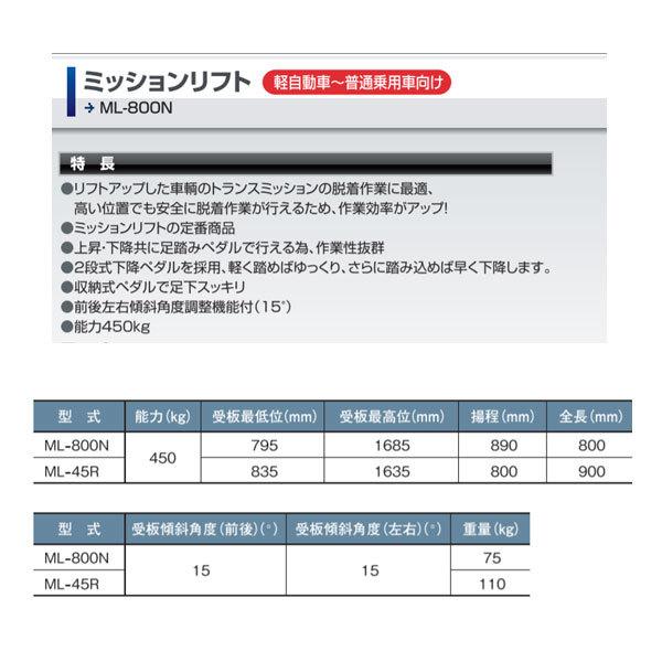 [メーカー直送業者便] 長崎ジャッキ ウレタン車輪(ストッパー付)仕様 トランスミッションリフト ML-800N-C3 : エヒメマシン Yahoo!ショッピング店 - 通販 - Yahoo ...