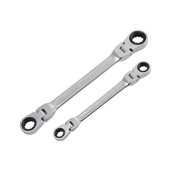 KTC MR1A-F2PEM ラチェットめがねレンチ (両頭型首振りタイプ) 2本セット (MR1A-0810F,MR1A-1214F) エヒメマシンオリジナルセット : エヒメマシン ...