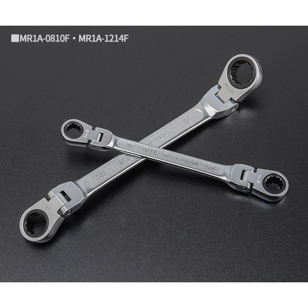 KTC MR1A-F2PEM ラチェットめがねレンチ (両頭型首振りタイプ) 2本セット (MR1A-0810F,MR1A-1214F) エヒメマシンオリジナルセット : エヒメマシン ...