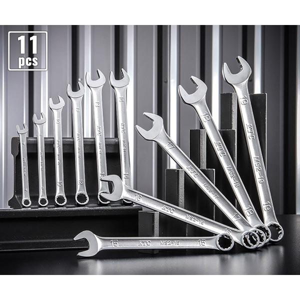 KTC MS2-11P コンビネーションレンチ 11点セット 7-19mm（MS2-07/08/10/12/13/14/15/16/17/18/19） エヒメマシンオリジナルセット : エヒメ ...