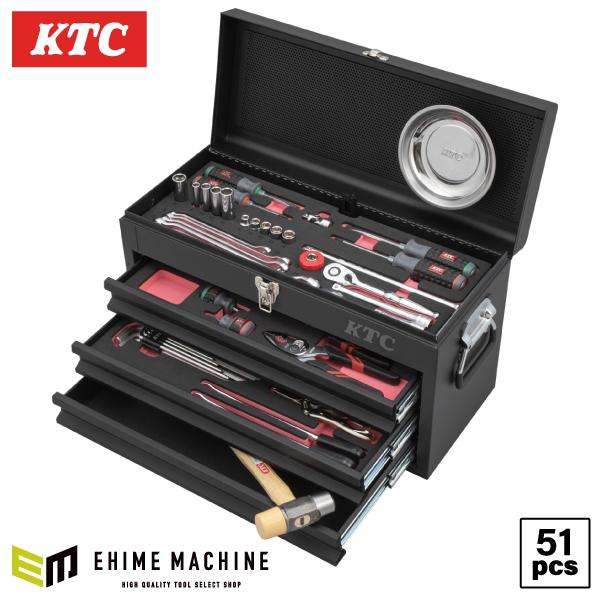2025SK限定カラー KTC SK35125XFBMC 9.5sq. 工具セット 51点 京都機械工具 SKX0223FB採用 二輪整備 バイクメンテナンスモデル フラットブラック ...
