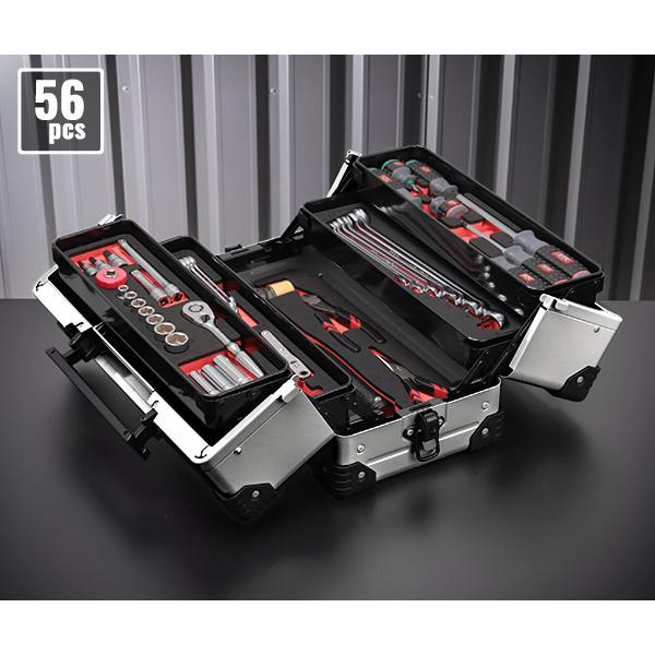 KTC SK35625WZS 9.5sq. 工具セット 56点 京都機械工具 EK-10A採用 携行性に優れたスタンダード シルバー : エヒメマシン Yahoo!ショッピング店 - 通販 ...