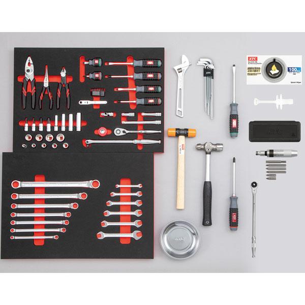 KTC [メーカー直送業者便] 【特典付】 SK37226RXS 9.5sq. 工具セット 72点 京都機械工具 SKX3805S ローラーキャビネット採用 エキスパート シルバー ...
