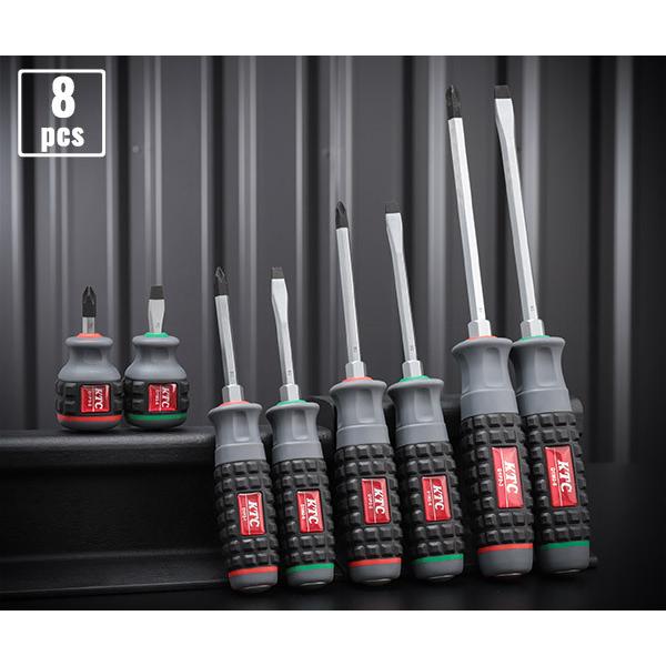 KTC TPMD18 樹脂柄ドライバセット貫通タイプ[8本組] (D1P2-1, 2, 3,D1M2-5, 6, 8,D1PS-2,D1MS-6) KTC ドライバーセット : tpmd18 ...