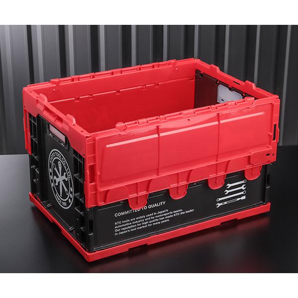 TRUSCO 薄型折りたたみコンテナスケルコン 50Lロックフタ付 赤 TSK-C50B R _≪代引不可≫1,659円