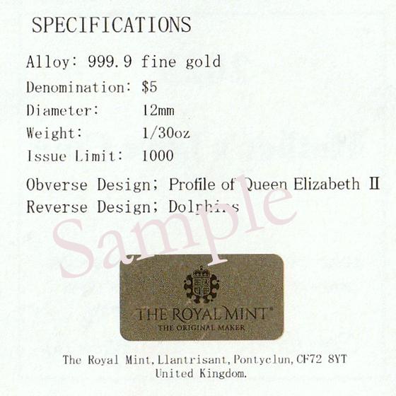 コインネックレス 24金 純金 イルカ エリザベス女王 K24 K18 2023 コインネックレス 1/30oz 送料無料 ドルフィン 18k 2023年 硬貨 EmN0162 ...