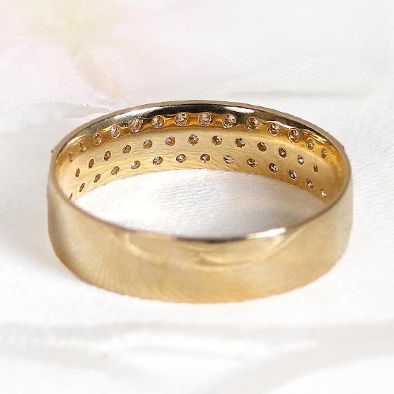 K10 YG PG 0.5ct ダイヤモンド 平打ち パヴェ リング 送料無料 10金 K10 10K ゴールド 人気 上品 指輪 0.5カラット レディース pave オシャレ 可愛い ...