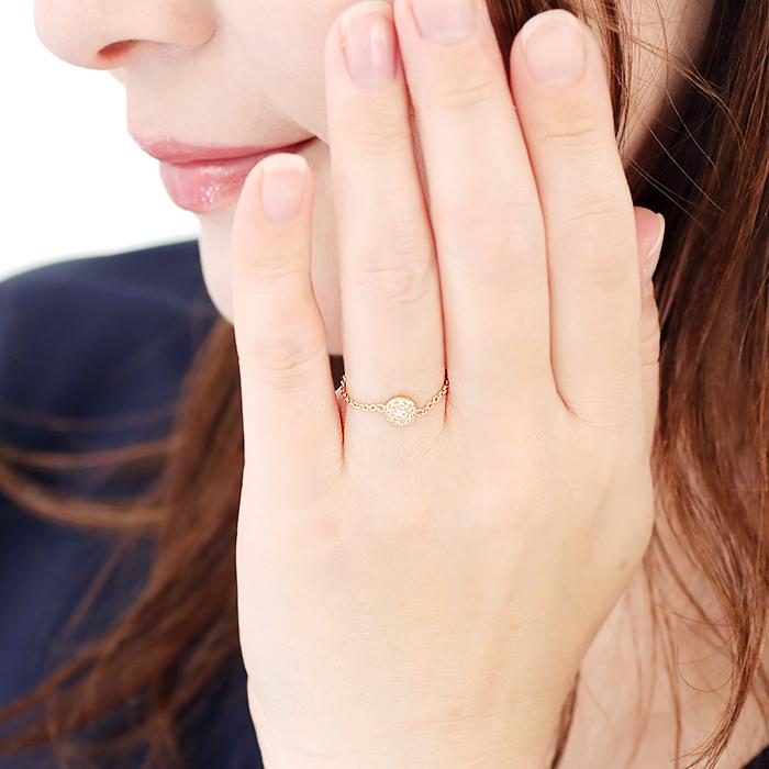 K18YG ダイヤモンド チェーン リング 0.1ct 送料無料 サイズフリー 18金 イエローゴールド 指輪 レディース ジュエリー プレゼント ラウンド 丸 EmR0159 : Eimys ...