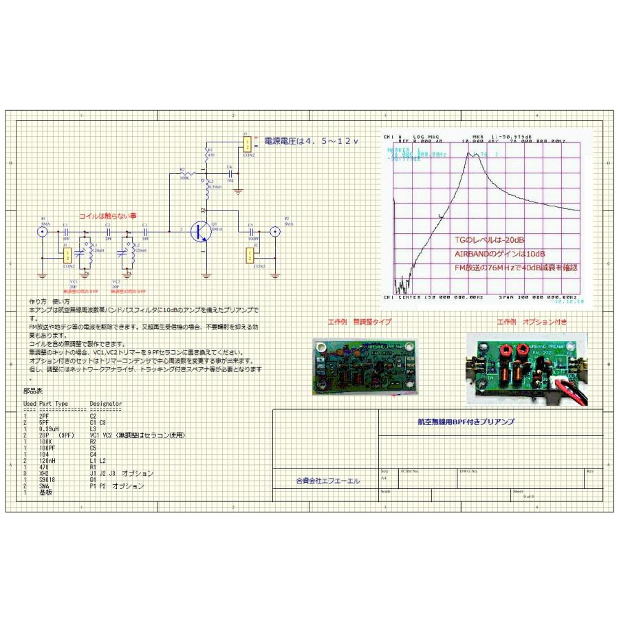 航空無線専用BPF付きプリアンプ標準基板キット : 合資会社エフエーエル通販事業部 - 通販 - Yahoo!ショッピング