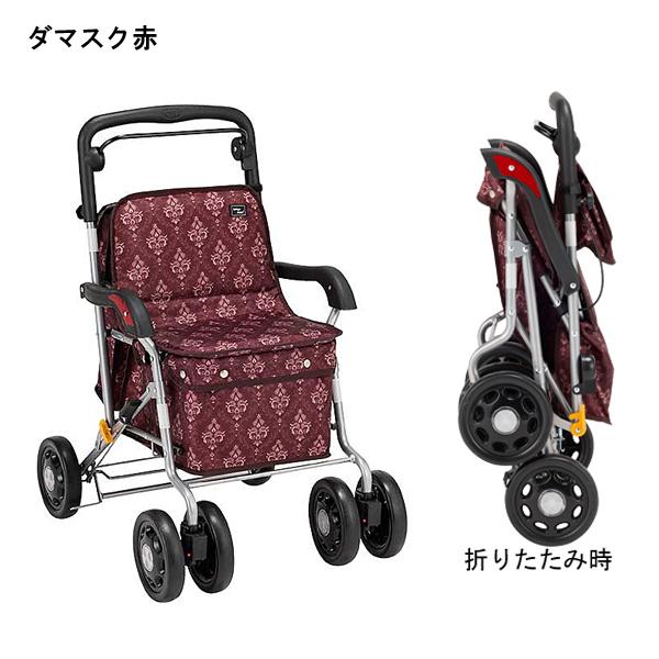 マキテック シルバーカー マイン MNB-01SN MNB-01RD 手押し車 ショッピングカート 折りたたみ 座れる 歩行補助 買い物 ...