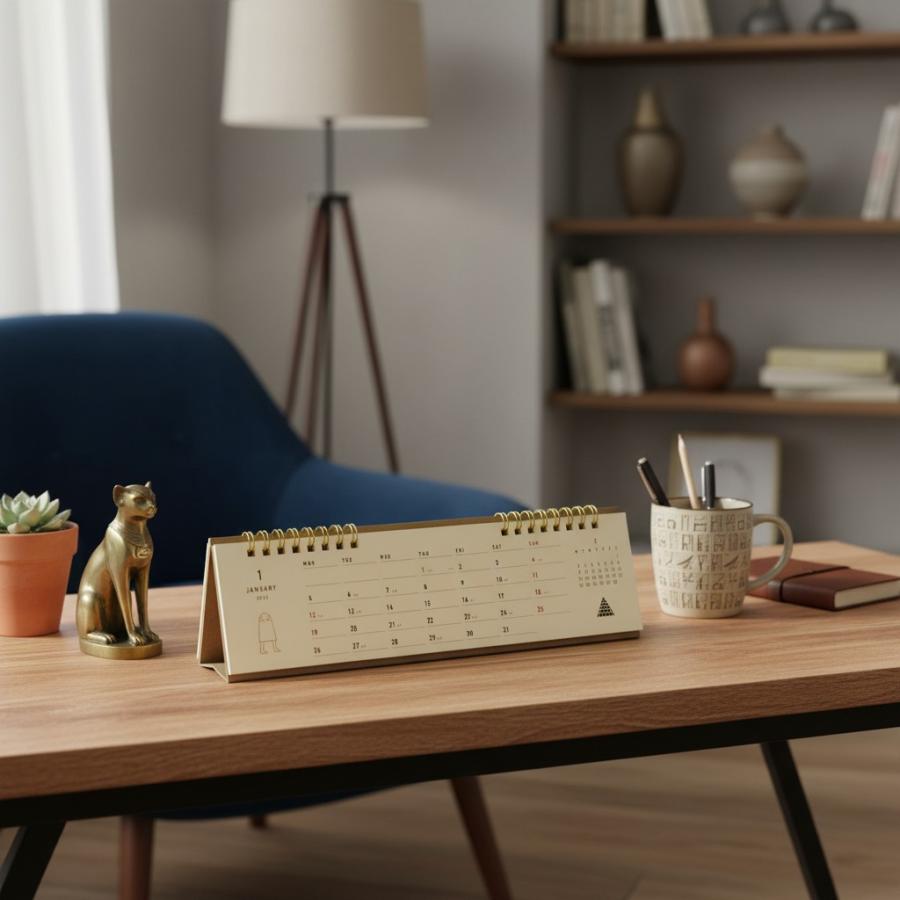 MATOKA 2026年 卓上カレンダー リングタイプ（月曜始まり）『EGYPTIAN｜エジプシャン』メジェド ファラオ エジプト 爆買（CAL-156） : EL COMMUN ONLINE ...