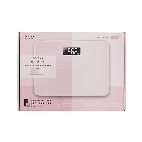 ELECOM（エレコム） エクリア 体重計 デジタル シンプル デザイン コンパクト スリム ガラス天板 ピンク ピンク┃HCS-S01PN : エレコムダイレクトショップ - 通販 ...