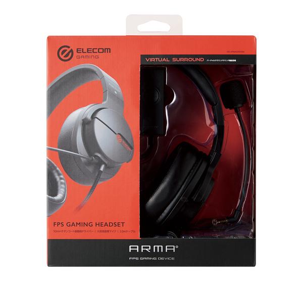 エレコム ARMA アルマ ゲーミング ヘッドセット オーバーヘッド ヘッドホン マイク 付 バーチャルサラウンドアダプタ付 ブラック┃HS-ARMA200VBK :4549550132046 ...