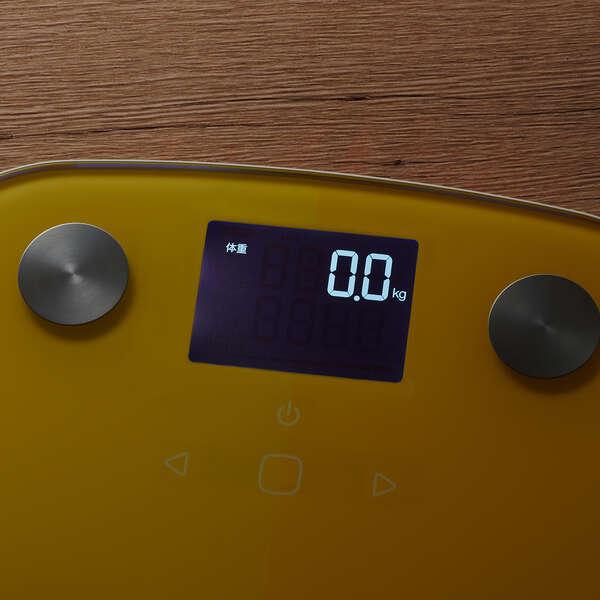 ELECOM エレコム エクリア体組成計 ECLEAR 体組成計 HCS-FS03シリーズ 体重 BMI 体脂肪率 基礎代謝 4項目 測定可能 100グラム単位で測定 イエロー┃HCS ...