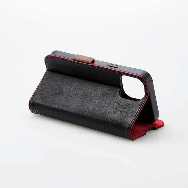 ELECOM エレコム iPhone 13 mini 5.4inch 用 ソフトレザーケース 磁石付 耐衝撃 ステッチ 2021 アイフォン ブラック┃PM-A21APLFYBK : エレコム ...