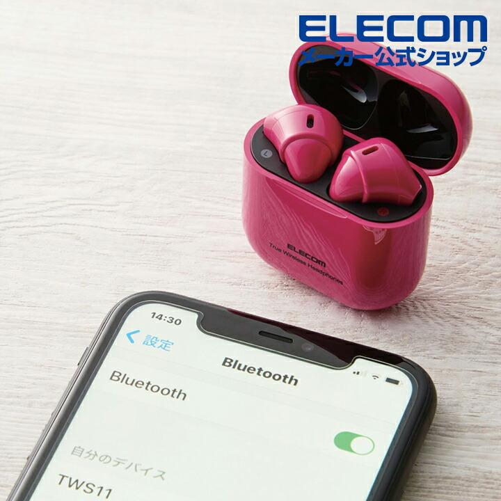 ELECOM エレコム Bluetoothイヤホン 完全ワイヤレス Bluetooth ヘッドホン ブルートゥース イヤホン ワイヤレスイヤホン AAC対応 セミオープン型 ピンク┃LBT ...