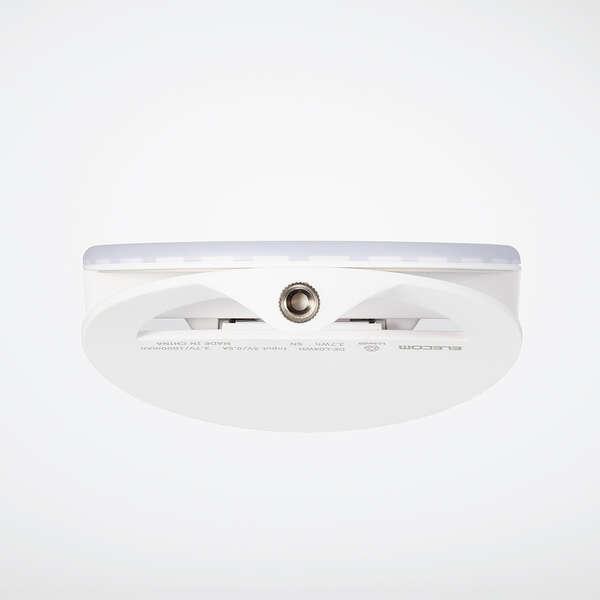 ELECOM（エレコム） LED リングライト 動画撮影向け LED ライト 9cm クリップ式 3色モード 3段階調光 1000mAh USB給電 ホワイト┃DE-L04WH : エレコム ...