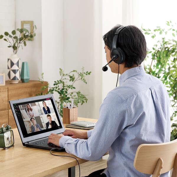 エレコム 有線 ヘッドセット 両耳 大型 USB 有線 ヘッドセット 両耳 オーバーヘッド 大型 USB-A 1.8m ブラック┃HS-HP02SUBK :4549550257961:エレコム ...